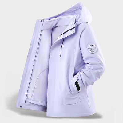 25605爆款春秋冲锋衣羽绒服情侣两件套冲锋衣防风防水外套登山服