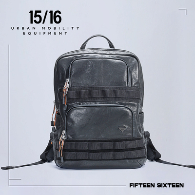 Fifteen Sixteen15/16牛皮商务双肩包16寸独立电脑保护层男士背包