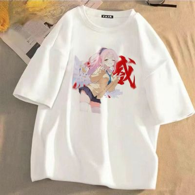 25权威碧蓝档案航线周边二次元拉菲T恤短袖男女蔚蓝夏季动漫痛t恤