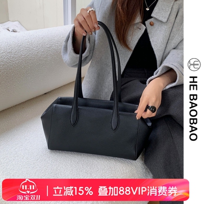 HEBAOBAO头层牛皮大容量枕头包