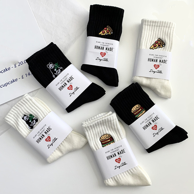 humanmade刺绣中筒袜子ins潮