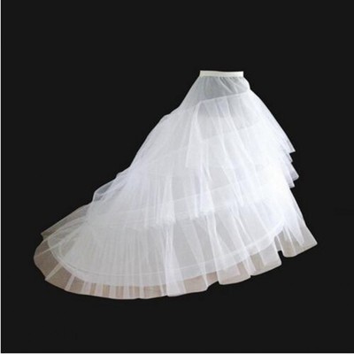 拖尾婚纱裙撑三纱二圈拖尾硬网 Petticoat Crinoline Underskirt