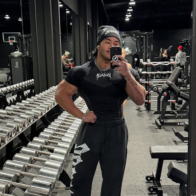 独家 Youngla男女同款 运动健身无缝高弹修身短袖4041