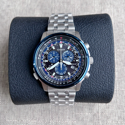 西铁城万年历电波表蓝豹限定款