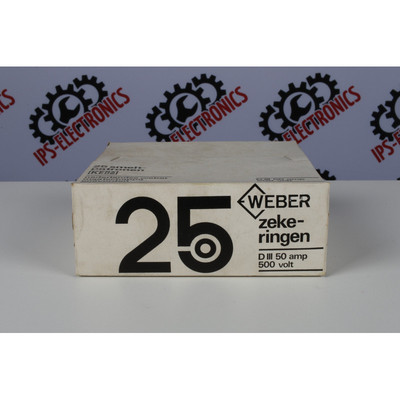 WEBER D-III 50 AMP 500 VOLT (25 pieces) (FUSES) - 6 months w