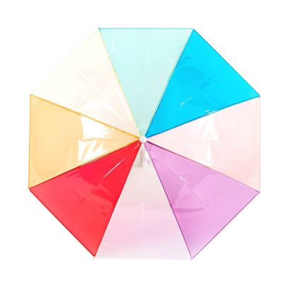 Qiutong小宝宝儿童彩虹透明雨伞