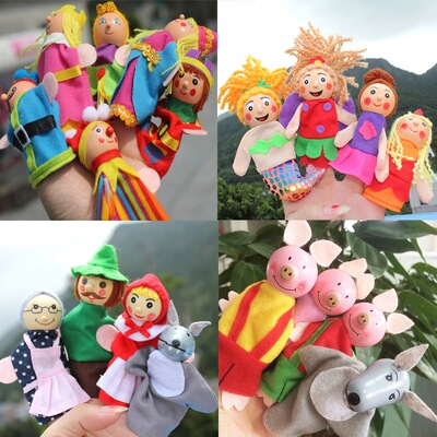 Baby Plush Toy Finger Puppets Tell Story Props 10pcs Animals
