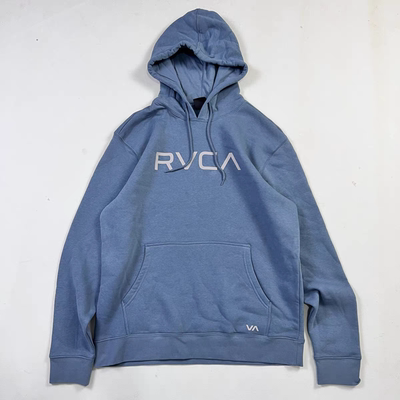 日单秋冬rvca男女款加绒加厚连帽卫衣时尚保暖休闲袋鼠兜套头上衣