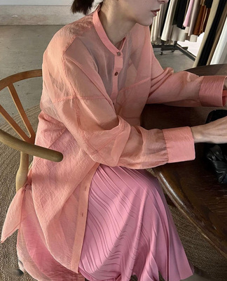 大长款袍子聚酯纤维纯色的