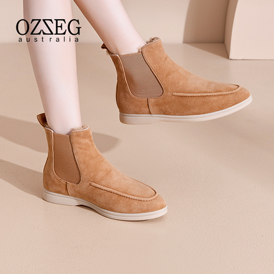 OZZEG短筒雪地靴加绒加厚马丁靴