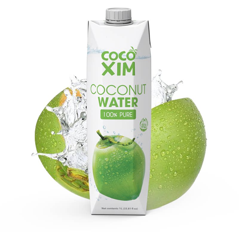 COCOXIM进口100%纯椰子水0添加天然电解质水NFC果汁家庭装1L*6瓶
