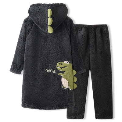 2024新款儿童珊瑚绒睡衣加绒睡袍