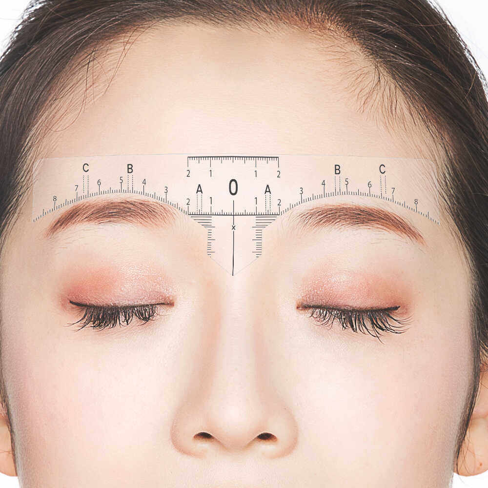 纹绣辅助设计眉尺眉型设计尺透明标准定位尺尖头透明定位鼻梁眉