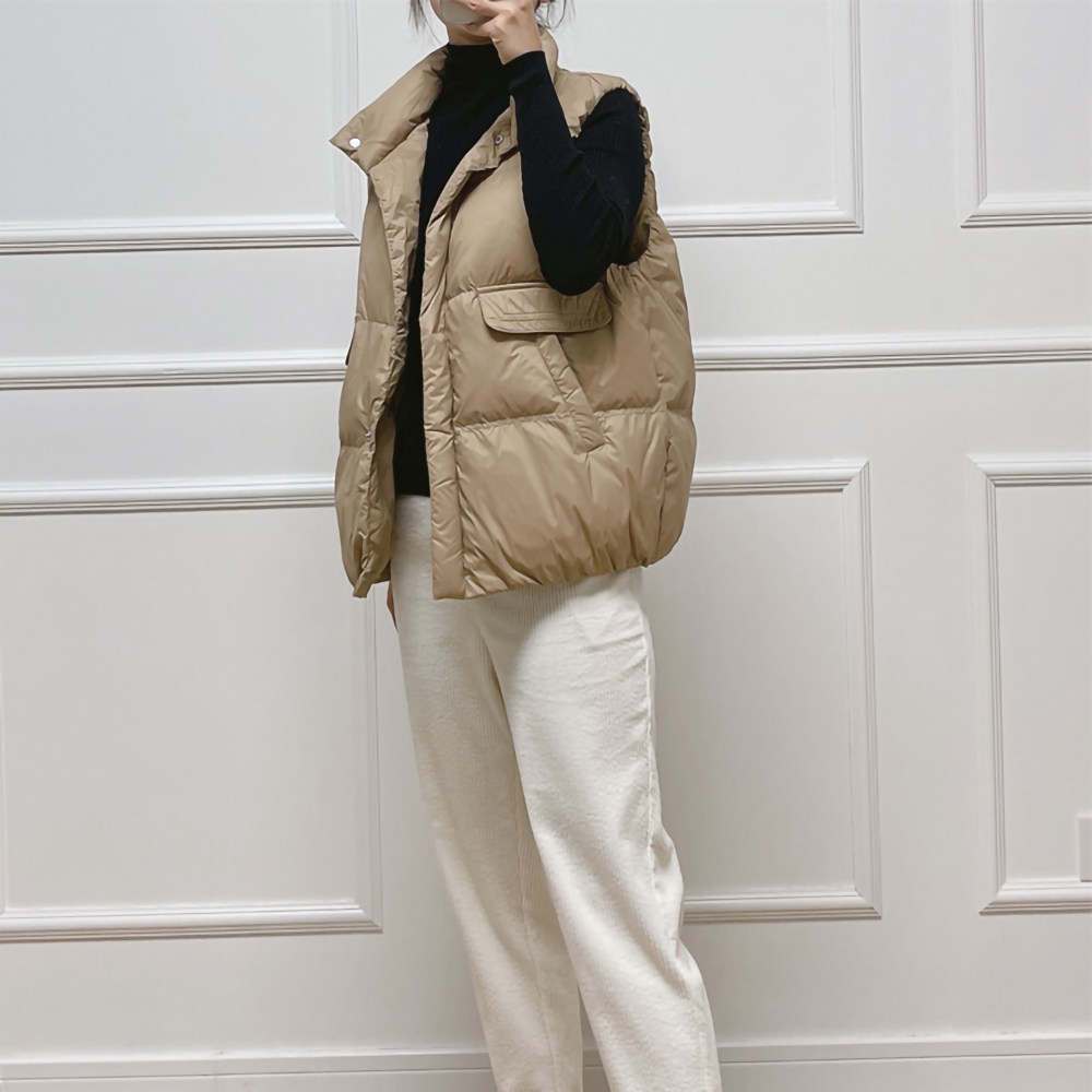 羽绒服女马夹百搭背心短款宽松版马甲纯色九成品衣皮翻新定制加工
