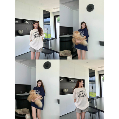 「X-PANDA」100棉透气美式休闲纯棉宽松基础百搭短袖字母大T恤