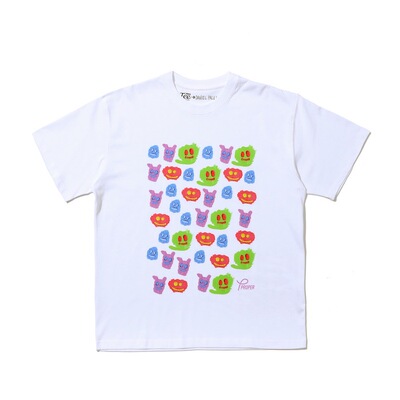 proper彩色印花图案T恤（白色）