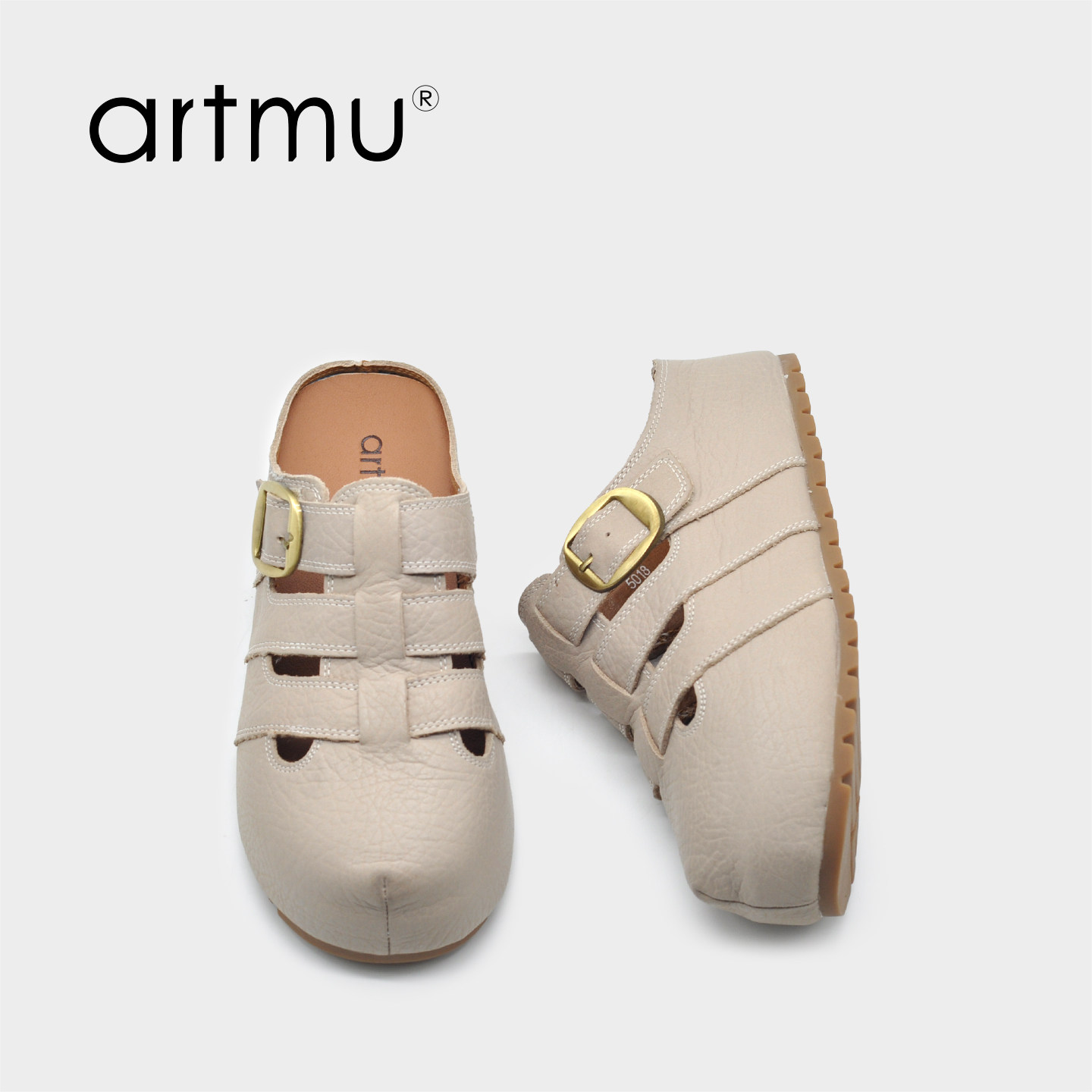 Artmu阿木厚底包头拖鞋皮带扣凉拖鞋女夏外穿一脚蹬勃肯鞋半拖