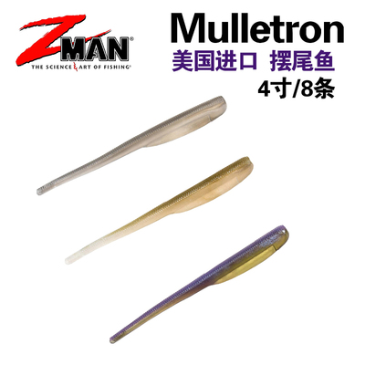 美国Zman FINESSE SHADZ 4寸浮水摆尾虫鱼路亚软饵内德无铅钓组