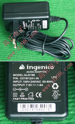ingenico AL10166稳压电源适配器9.8成新7.5V 1.6A 批量价可优惠
