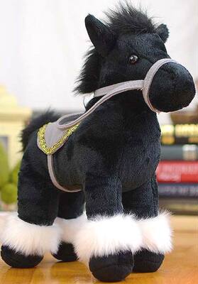 （定做）俄罗斯gulliver仿真踢雪乌骓黑马horse毛绒玩具公仔