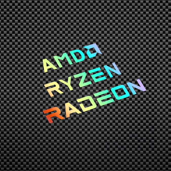 AMD锐龙镭射贴纸炫彩反光防水贴画手机壳电脑水杯笔记本装饰贴