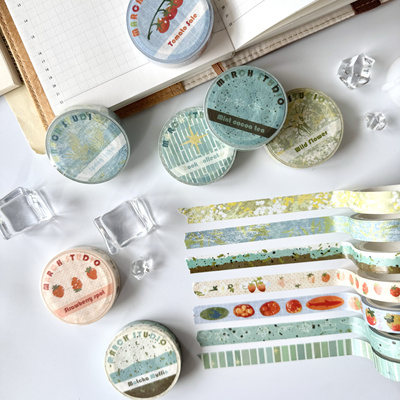 「4.25新品」三月原创手帐胶带和纸1CM基础拉条系列文艺可爱清新