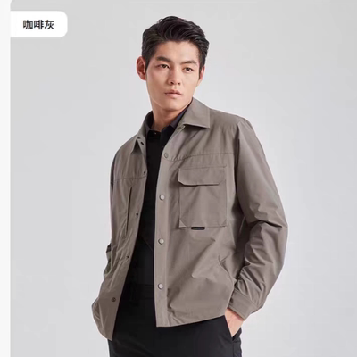 利家男装2025春季新款翻领易打理男款行政夹克外套G5CJK8011Y8012