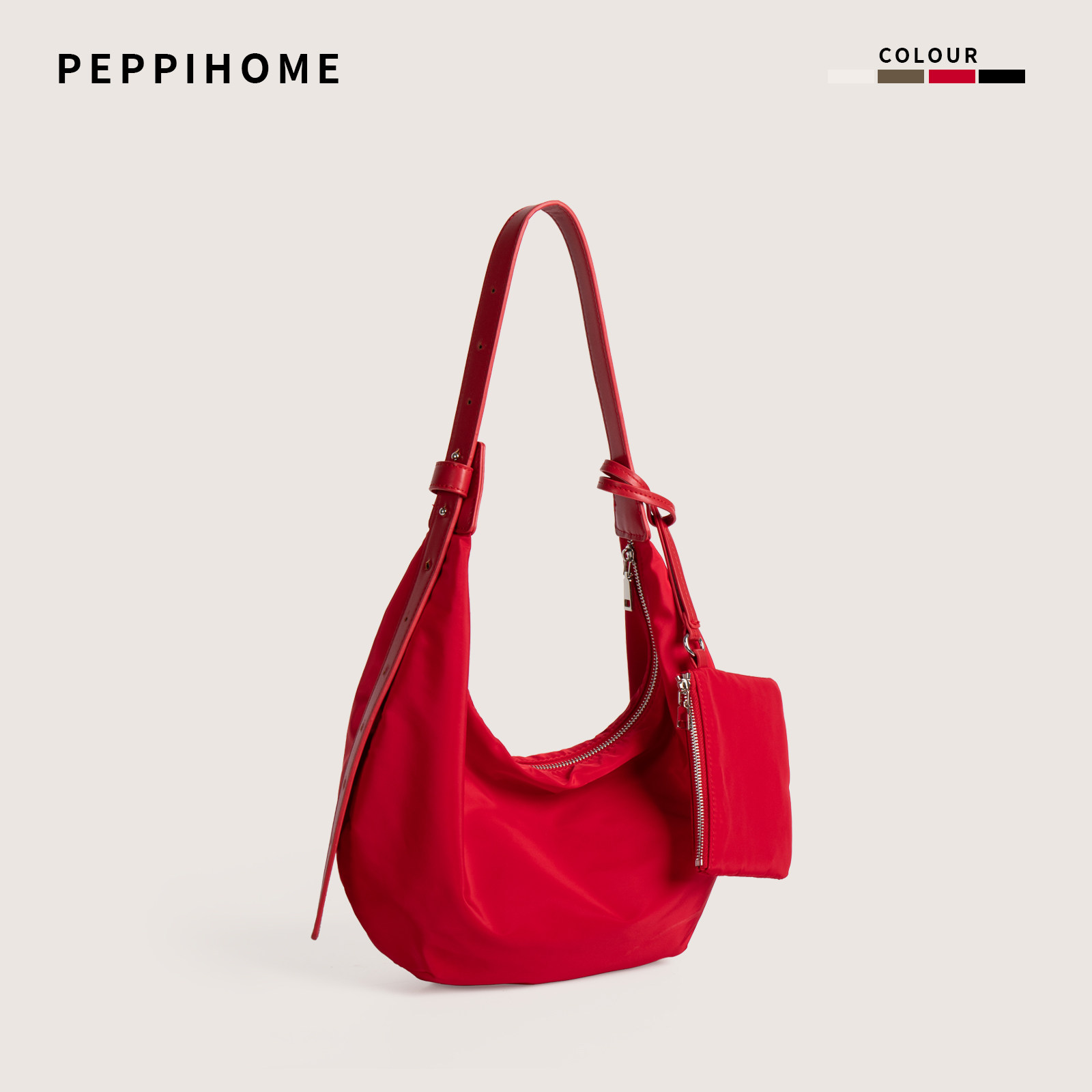 PEPPIHOME 韩版秋冬新款复古尼龙单肩腋下包轻便百搭饺子包女款