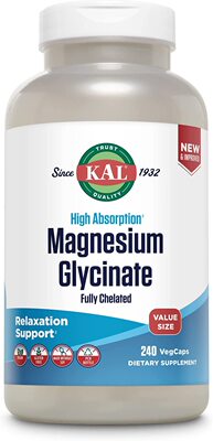 美国代购KAL Magnesium Glycinate, New & Improved Fully Chelat