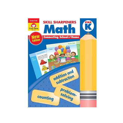 英文原版Skill Sharpeners Math, Grade PreK (2021技能铅笔刀revised edition)数学练习册 幼儿园大班学科教辅巩固知识