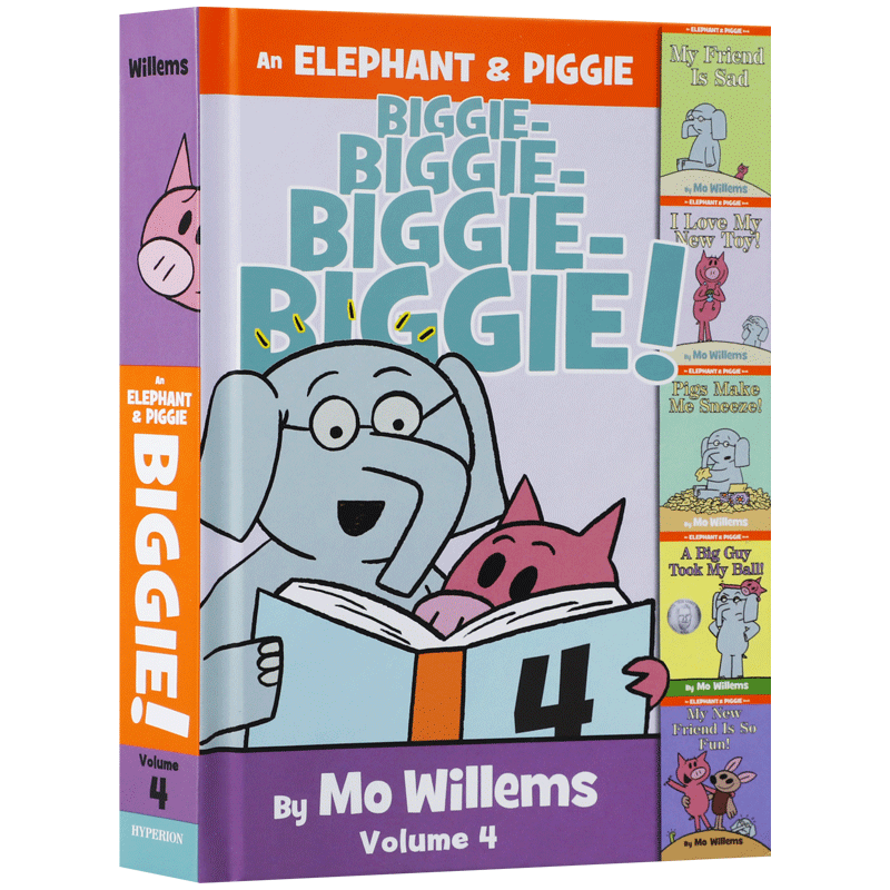 英文原版Elephant & Piggie小猪和小象合集4 Biggie-Biggie-Biggie-Biggie5合1儿童英语趣味启蒙绘本Mo Willems莫-威廉斯著作
