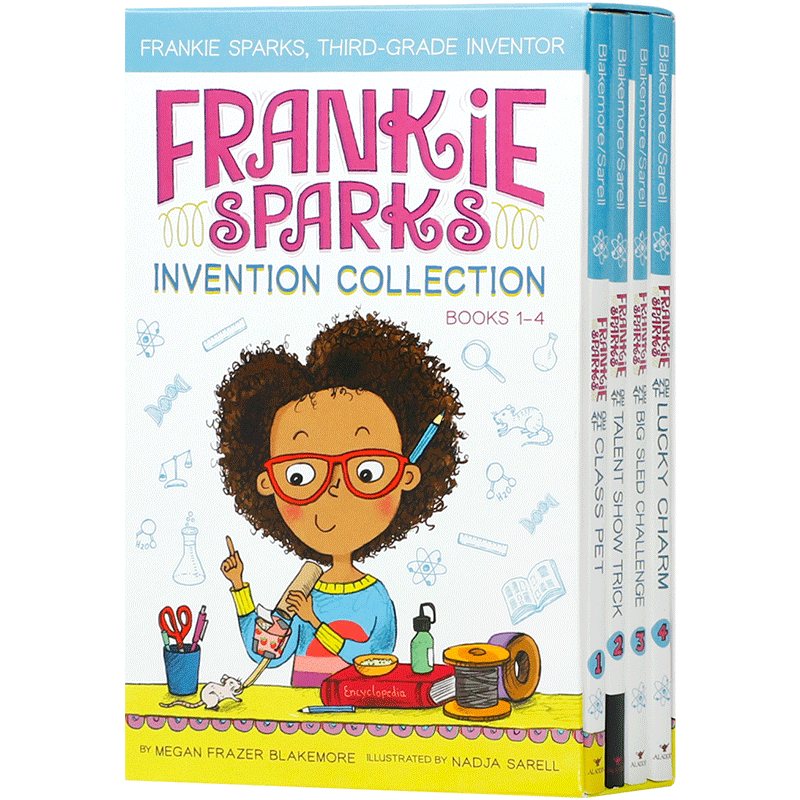 英文原版Frankie Sparks Invention Collection Books 1-4 (Boxed Set) 小小发明家弗兰基 1-4 青少年校园题材英文初级章节书