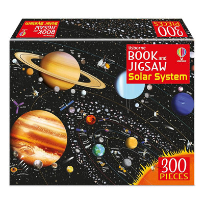 英文原版 Usborne Book and Jigsaw The Solar System 尤斯伯恩太阳系拼图书 探索太阳系 益智拼图 航空航天 天文学