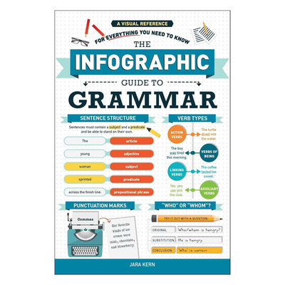 英文原版 The Infographic Guide to Grammar 语法信息图表指南标点符号语法指南图解语法 句子结构 英语写作学习教辅 14岁+