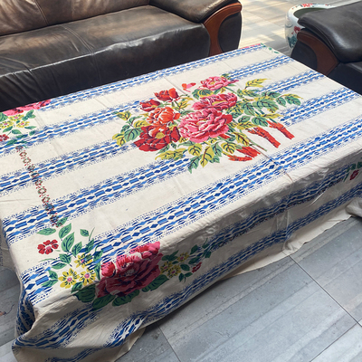 全棉蜡染被面印花上海床单手织布