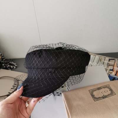 【ICROSS】新韩版m字母网纱洋气八角帽报童帽子英伦鸭舌帽女