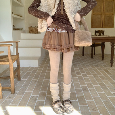 【DearYN】咖色丝绒蓬蓬蛋糕裙