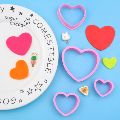4pcs大小爱心曲奇饼干压模切模 心形饼干模具翻糖压模蛋糕工具