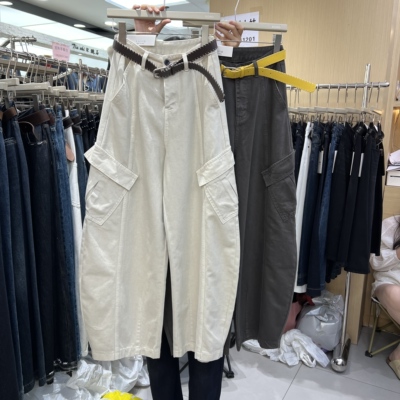 十三行AOAD2025秋冬新款高腰宽松百搭显瘦工装休闲裤长裤女19032