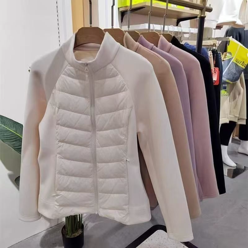 轻薄运动打底棉服女防风秋冬季保暖外套跑步瑜伽服健身上衣
