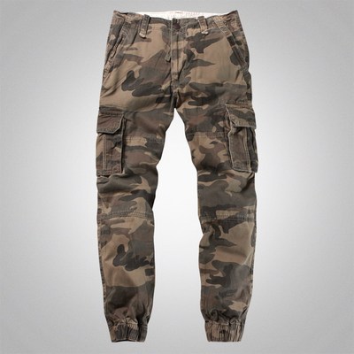美式复古重磅宽松迷彩裤多口袋工装长裤男潮休闲军裤大码束脚裤子