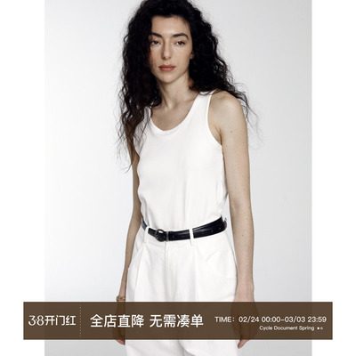 纯色百搭背心通勤无袖打底衫