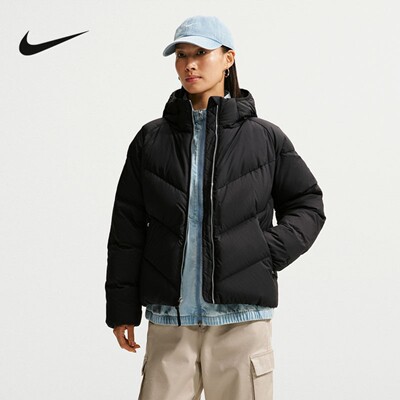 耐克NIKE女子正品短款羽绒服夹克冬新款保暖面包服外套IF5906-010