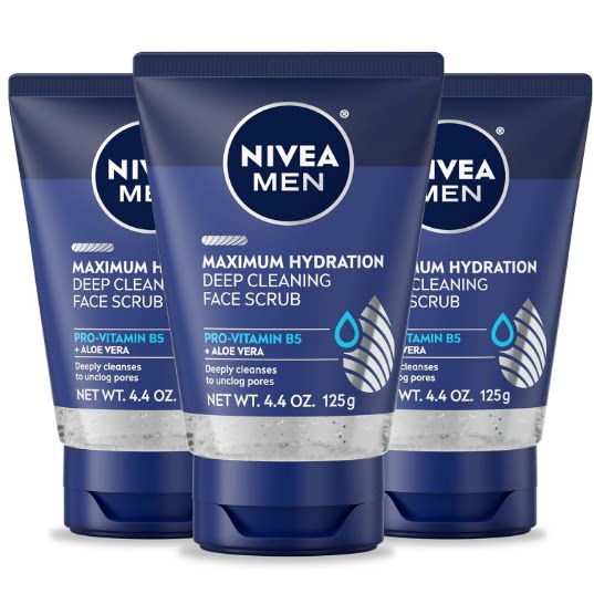 NIVEA MEN Maximum Hydration Deep Cleaning Face Scrub 3支