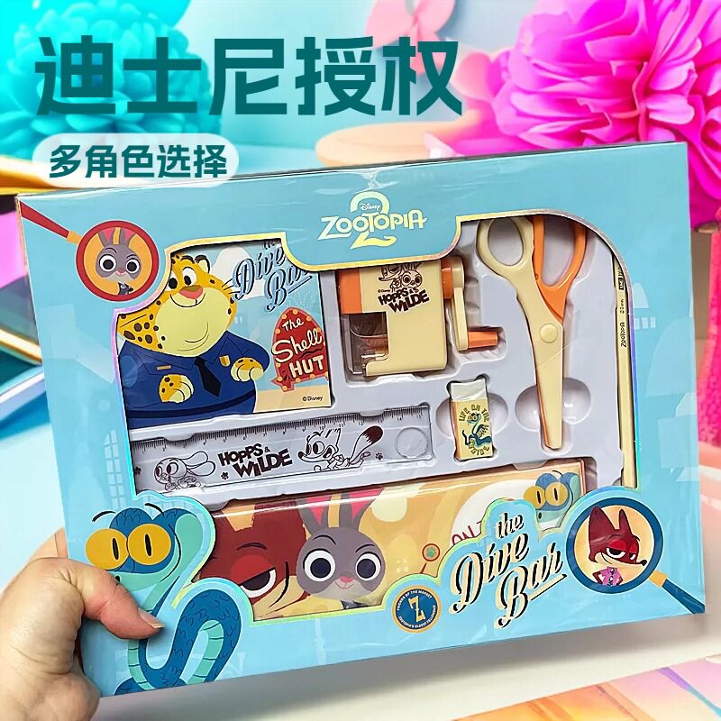 迪士尼疯狂动物城冰雪儿童文具礼盒套装小学生节日礼物生日礼品