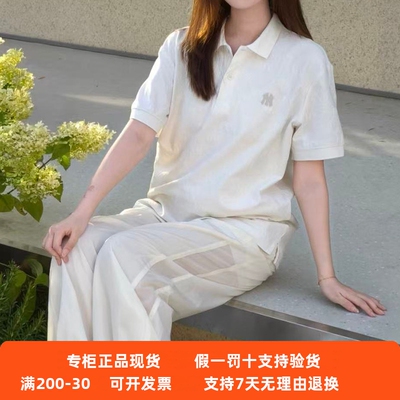 正品现货MLB男女26新款NY暗花POLO衫UPF运动休闲T恤短袖3APQM0163