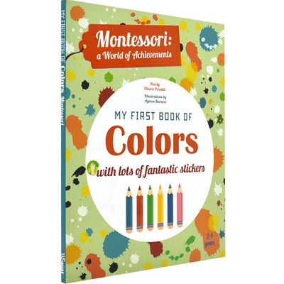 现货 蒙特梭利教育理念 宝宝的**本色彩认知书 英文原版 Montessori My first Book of Colors 幼儿色彩认知启蒙绘本 带粘纸