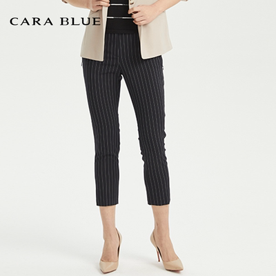 cara blue 喀啦 女裤 正品女装时尚条纹修身KC211MWP0002