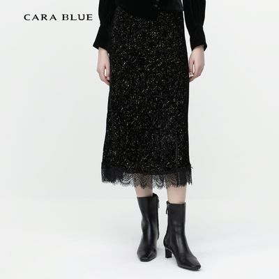 喀啦CARABLUE 气质通勤修身百搭高腰半裙KB243PWS0024