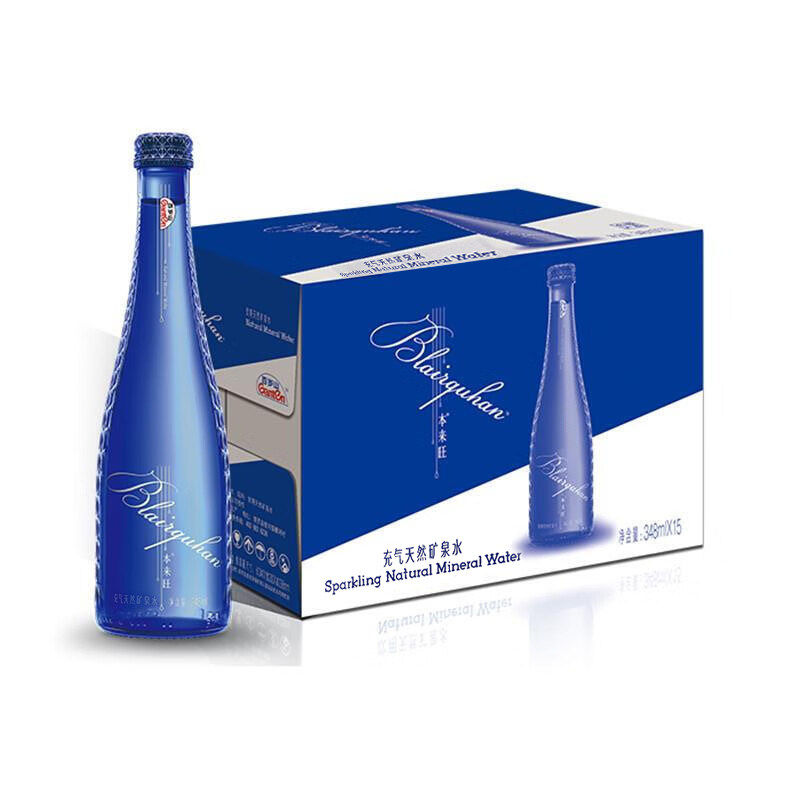 景田百岁山(奔来旺)本来旺充气天然矿泉水348ml*15瓶 玻璃整箱装